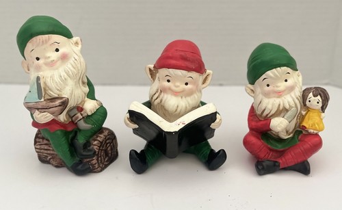 Set of 3 Vintage Homco Christmas Gnomes Elves Figurines SALE! | eBay