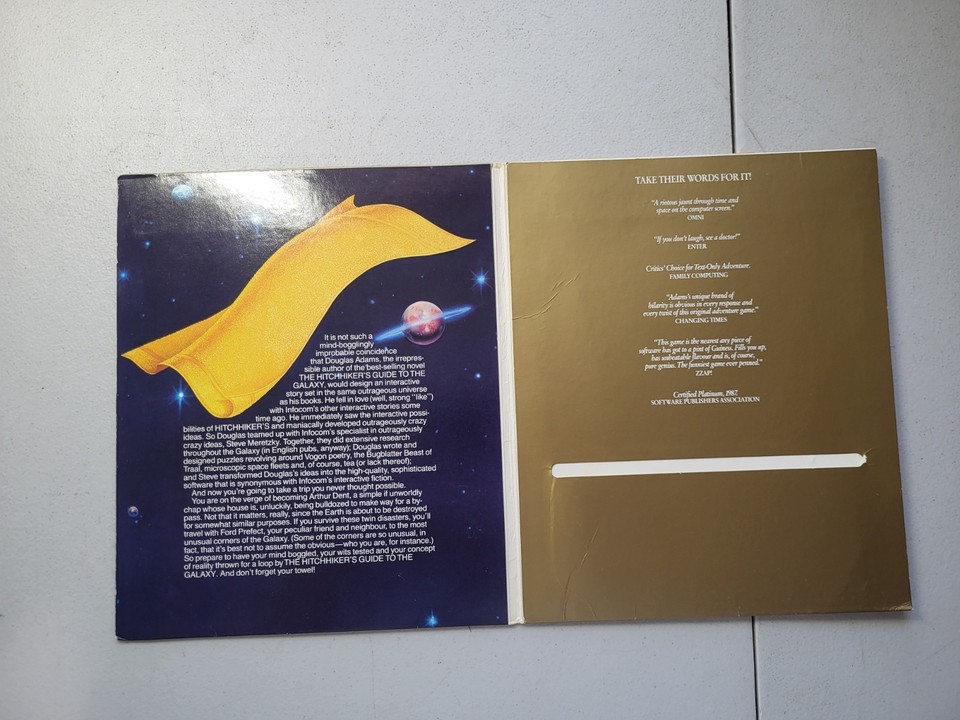 Infocom Hitchhiker's Guide to the Galaxy Commodore 64/128 BOX AND ...