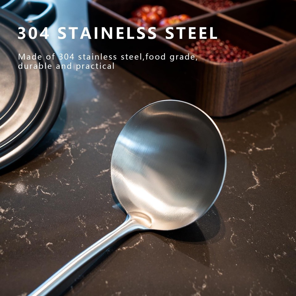 13.7" Soup Ladle - Soup Spoons Stainless Steel Kitchen Utensils with ...