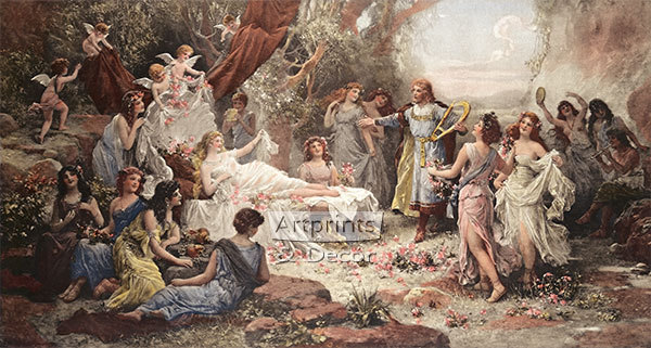 Forest Nymphs by Emanuel Oberhauser (Art Print of Vintage Art) | eBay