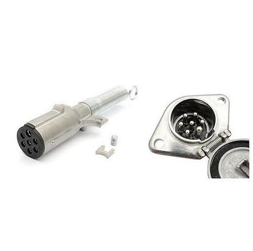 7-Way Electrical Plug with Spring Guard with 7-Way split pin Socket 2 ...