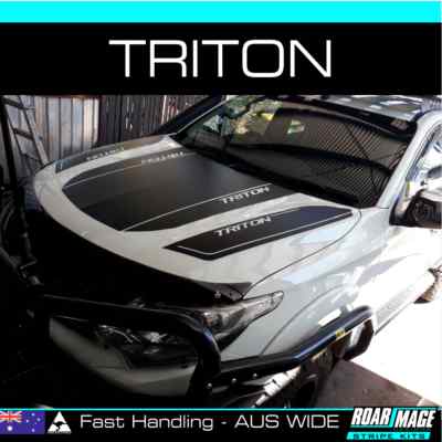 AM combo BONNET kit decal stripes fit 2015-2018 MITSUBISHI Triton ...