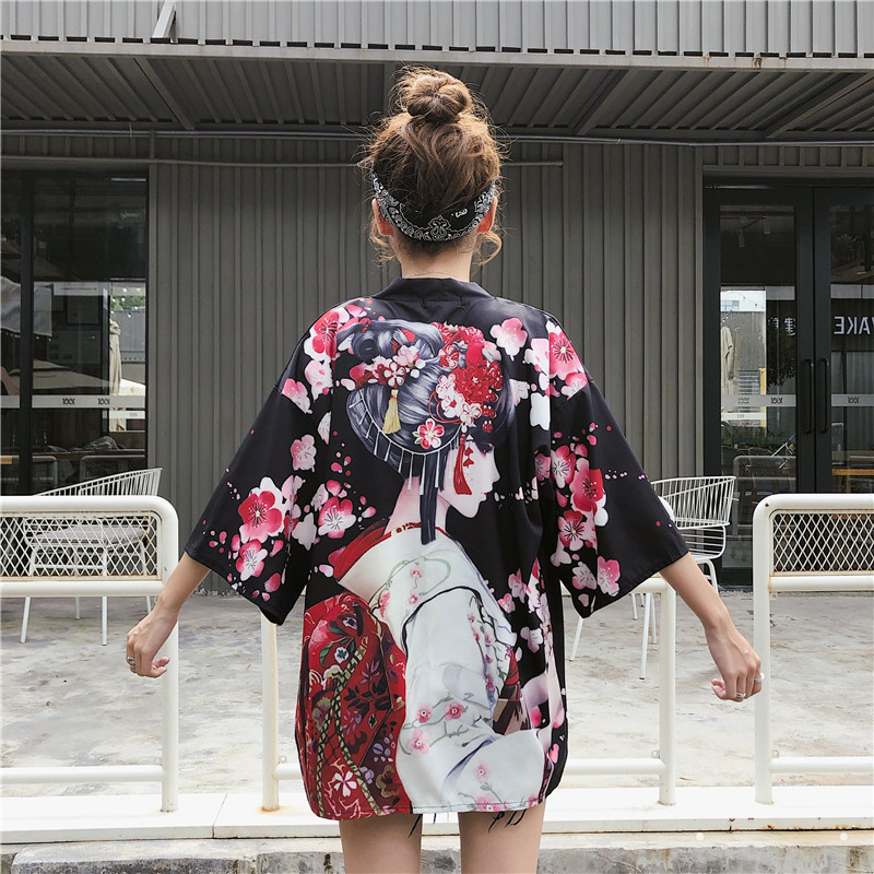 Women Ladies Japanese Kimono Tops Coat Casual Yukata Outwear Floral ...