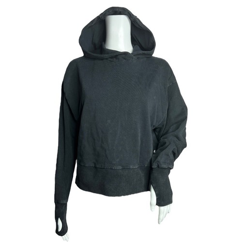 Joy Lab Sweatshirt Womens XS Black Wash Cropped Hoodie Basic Workout ...