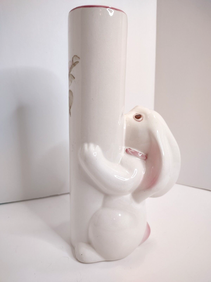 Vintage Ceramic Weiss Easter Bunny Rabbit Bud Vase 1987 Hand Painted ...