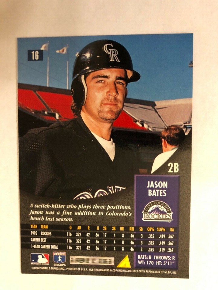 1996 Pinnacle #16 Rockies Jason Bates Baseball Card | eBay