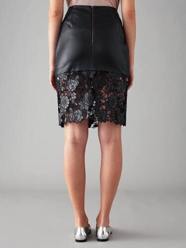 Darling London Suki Faux Leather Fitted Skirt Black UK 10 rrp £75 DH9 ...