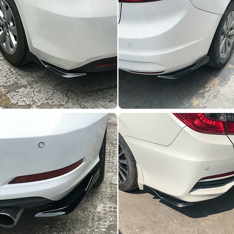 2PC×Car Rear Lip & Body Side Skirts Bumper Spoiler Diffuser Wrap Angle ...