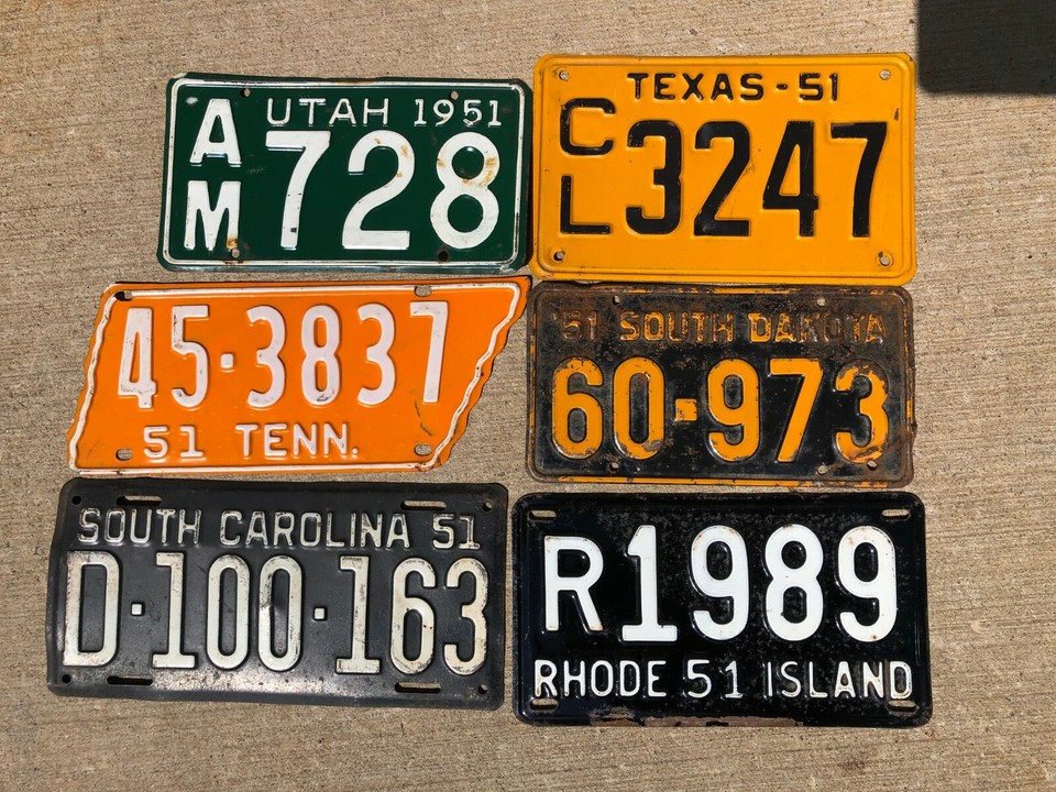 1951 Complete Set ALL 50 US States LICENSE Plates Plate Chevy Ford GMC ...