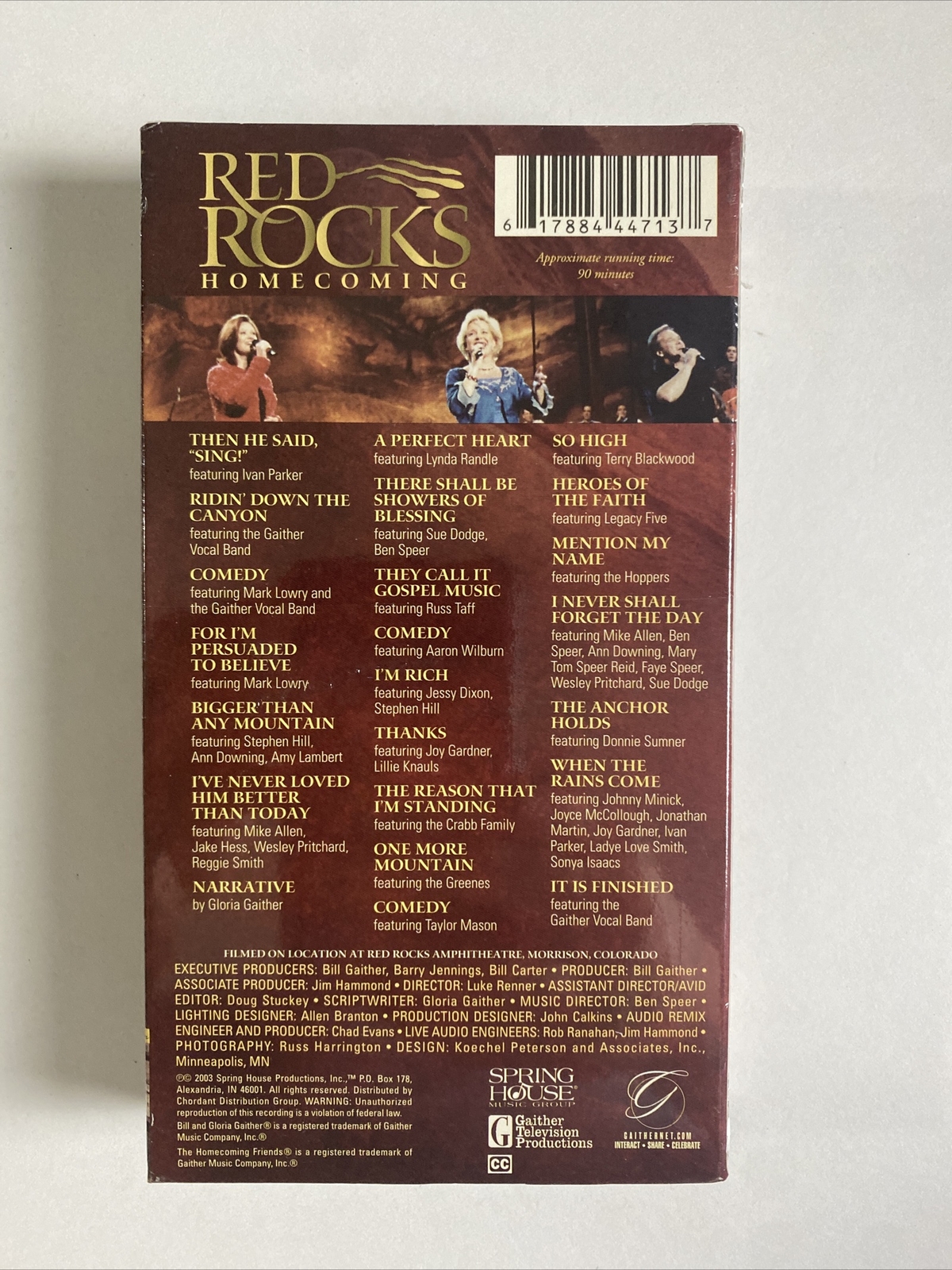 Gaither Gospel Series - Red Rocks Homecoming 2003 VHS Jake Hess Terry ...