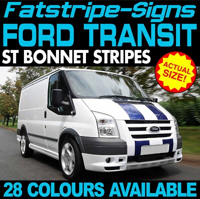 to fit FORD TRANSIT ST BONNET STRIPES GRAPHICS STICKERS MK6 MK7 M SPORT ...