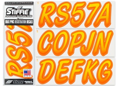 STIFFIE Whipline WL06 Boat PWC Numbers Decal Registration SEADOO YELLOW ...