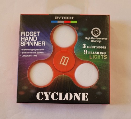 Bytech Fidget Hand Spinner CYCLONE Red 3 Modes 9 Flashing Lights NIP ...