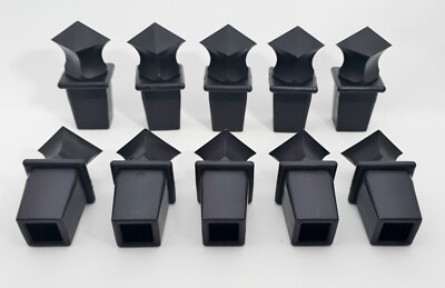 10 EACH (1/2 OR 1-INCH) BLACK PLASTIC IRON FENCE FINIAL TOPS 1-33 ...