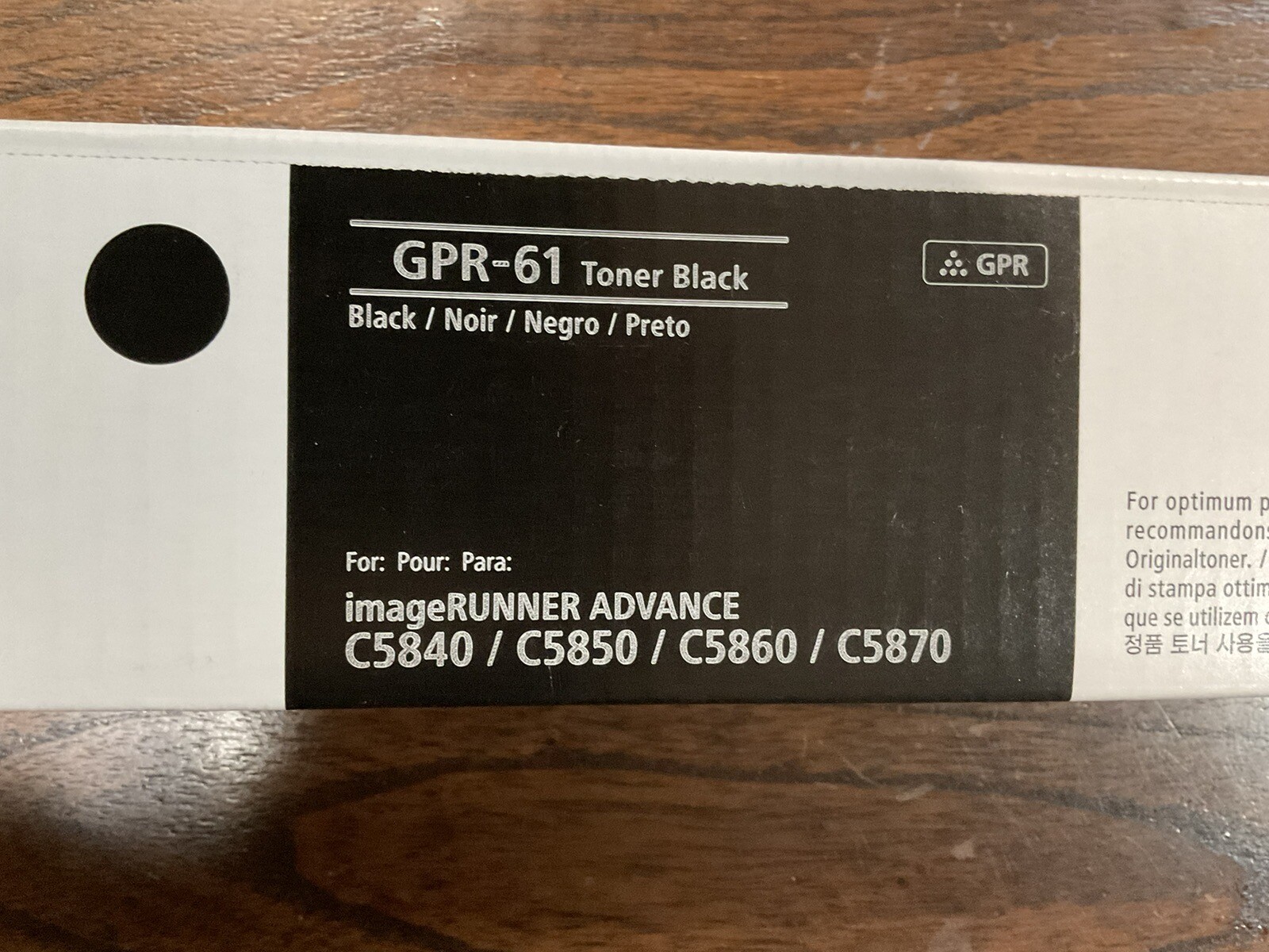 Genuine Canon GPR-61 (3763C003AA) High-Yield Toner (Black) For C5840 ...