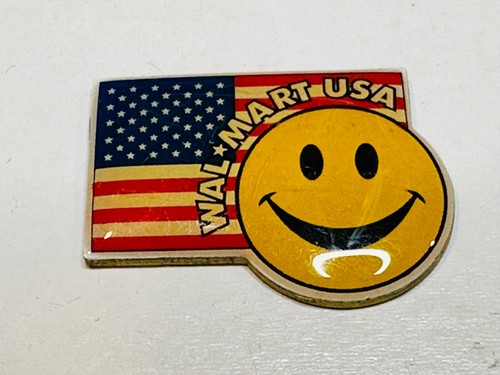 Walmart Wal-Mart Employee Associate Hat Pin USA Yellow Smiley Sam ...