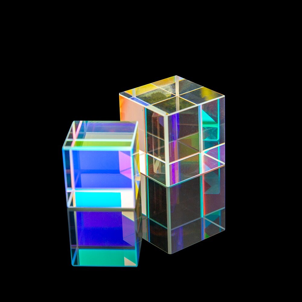 1pc 15/18/20/23mm RGB Cube Prism Rainbow Cross Dichroic Polyhedron ...