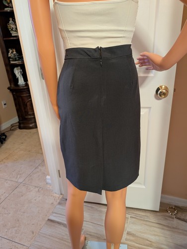 contempo casuals gray straight unlined overknee skirt -preowned never ...
