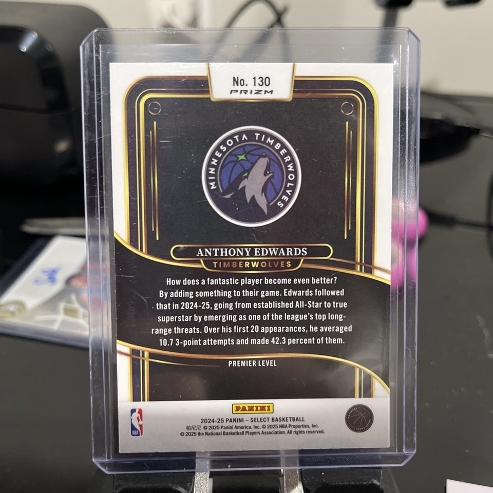 ANTHONY EDWARDS 2024-25 Select Premier Level Mojo Green Prizm #130 ...