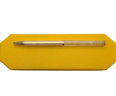 NEW 100% Authentic SWAROVSKI Gold Tone Yellow Crystalline Ballpoint Pen ...