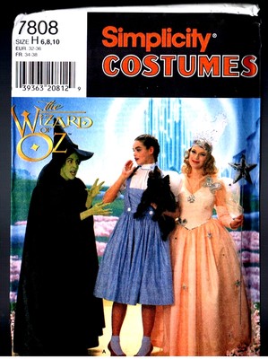 Simplicity 7808 Wizard of Oz Dorothy & Witch Costumes PATTERN Uncut ...