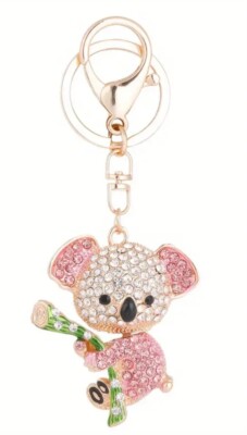 Adorable Koala Bear Rhinestone Gold Key Chain Purse Backpack Charm ...