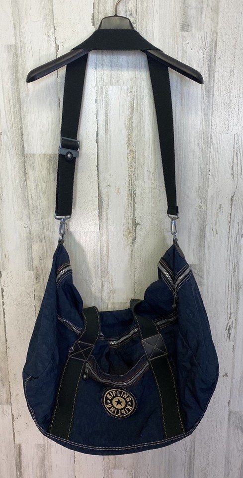 Vtg Kipling Duffle Travel Big Bag Extra Large Weekend Blue Nylon Zip 19 ...