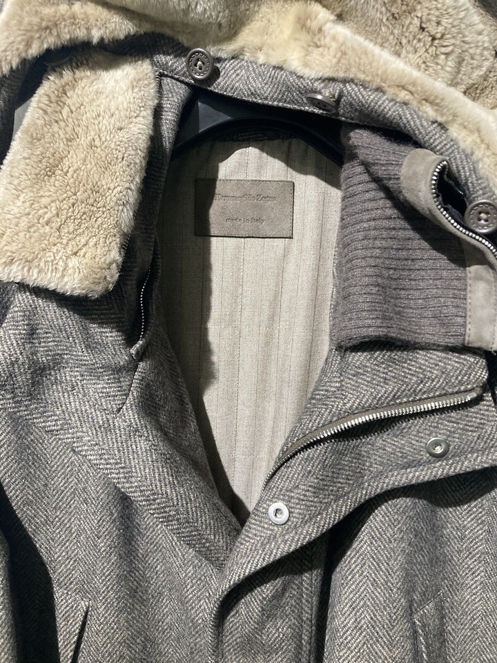 $5000 Ermenegildo Zegna Elements Cashmere Fur Brown Icer Traveller Coat ...