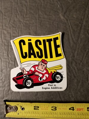 CASITE ENGINE ADDITIVES VINTAGE AUTOMOTIVE DRAG RACING DECAL / STICKER ...