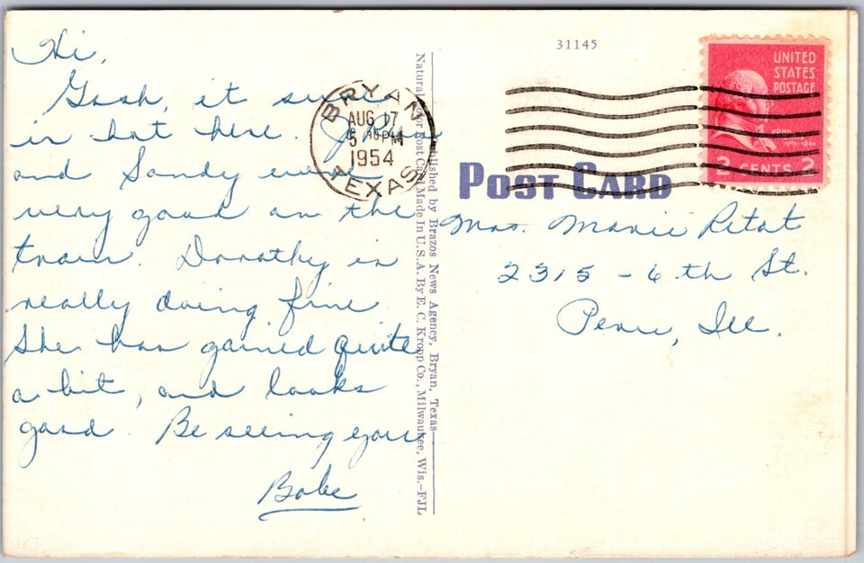 Brazos County Court House, Bryan, Texas - Postcard | eBay