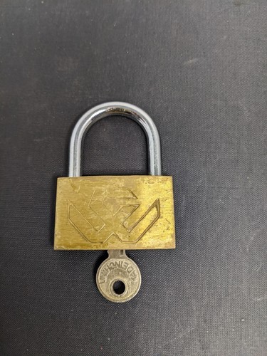 Brass Lock Padlock Wiseguard with Key WORKS | eBay