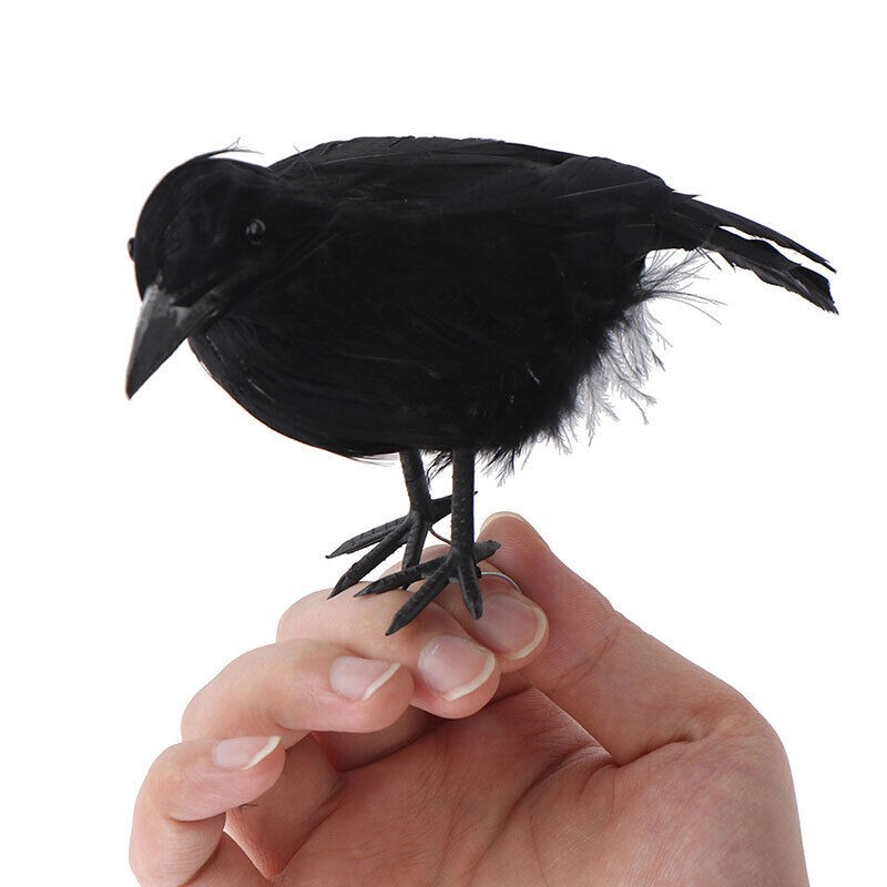 10× Black Lifesize Raven Movie Prop Fake Crow Halloween Fake Bird ...