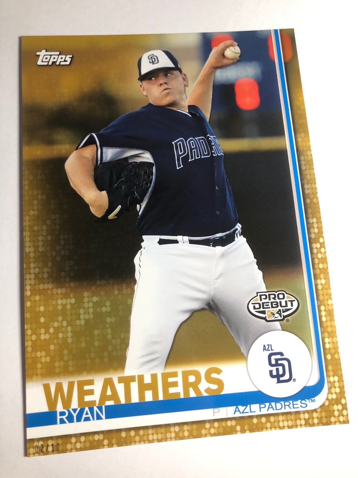 2019 Topps Pro Debut Jumbo 5x7 Ryan Weathers Padres 83 02/10 | eBay