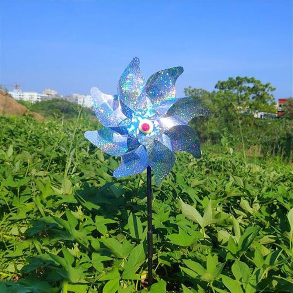 10PCS Reflective Pinwheels Sparkly Pin Wheel Garden Decor Bird ...