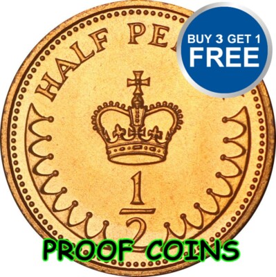 PROOF ENGLISH DECIMAL HALF PENNIES 1/2ps OLD COINS 1971 TO 1984 | eBay