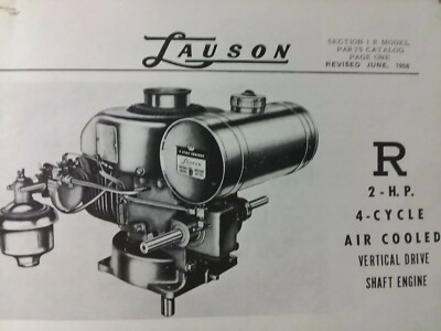 Lauson model R Vertical 4-Cycle Gasoline Engine Parts Manual Lawn Mower ...