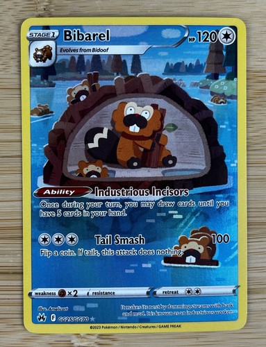 Bibarel GG25/GG70 Galarian Gallery Full Art Pokemon TCG SWSH Crown ...