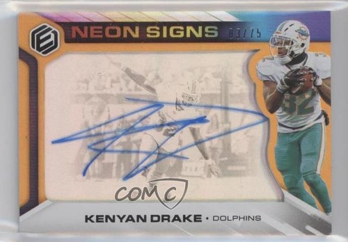 2019 Panini Elements Neon Signs Tier 1 Orange /75 Kenyan Drake #NS1-KD ...
