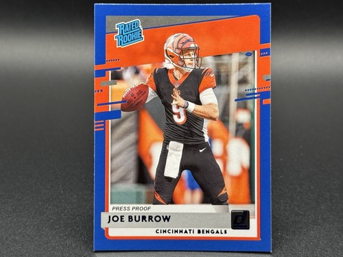 2020 Panini Donruss Rated Rookie Joe Burrow #301 Blue Press Proof SP ...