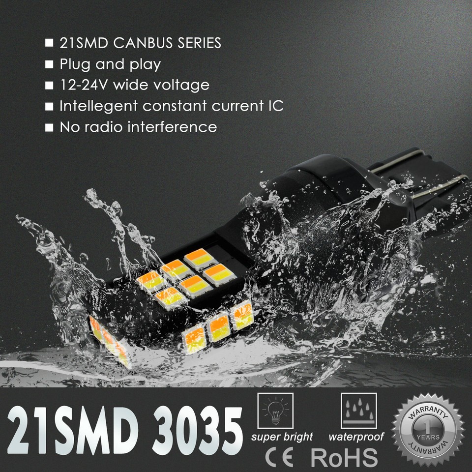 Color Switching Changing LED 7443 Turn Signal Light Bulb,Switchback ...