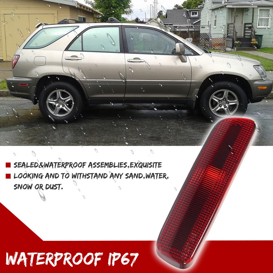 2X Red Lens Rear Bumper Side Marker Corner Lights For 1999-2003 Lexus ...