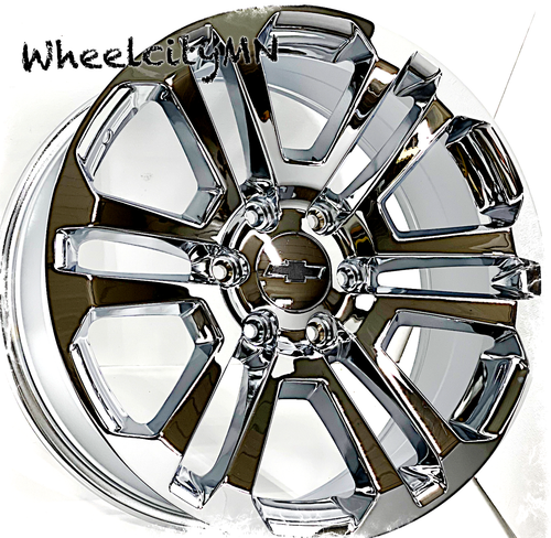 22" chrome OE 4741 replica 19301158 rims fits Chevy Silverado Tahoe 6x5 ...