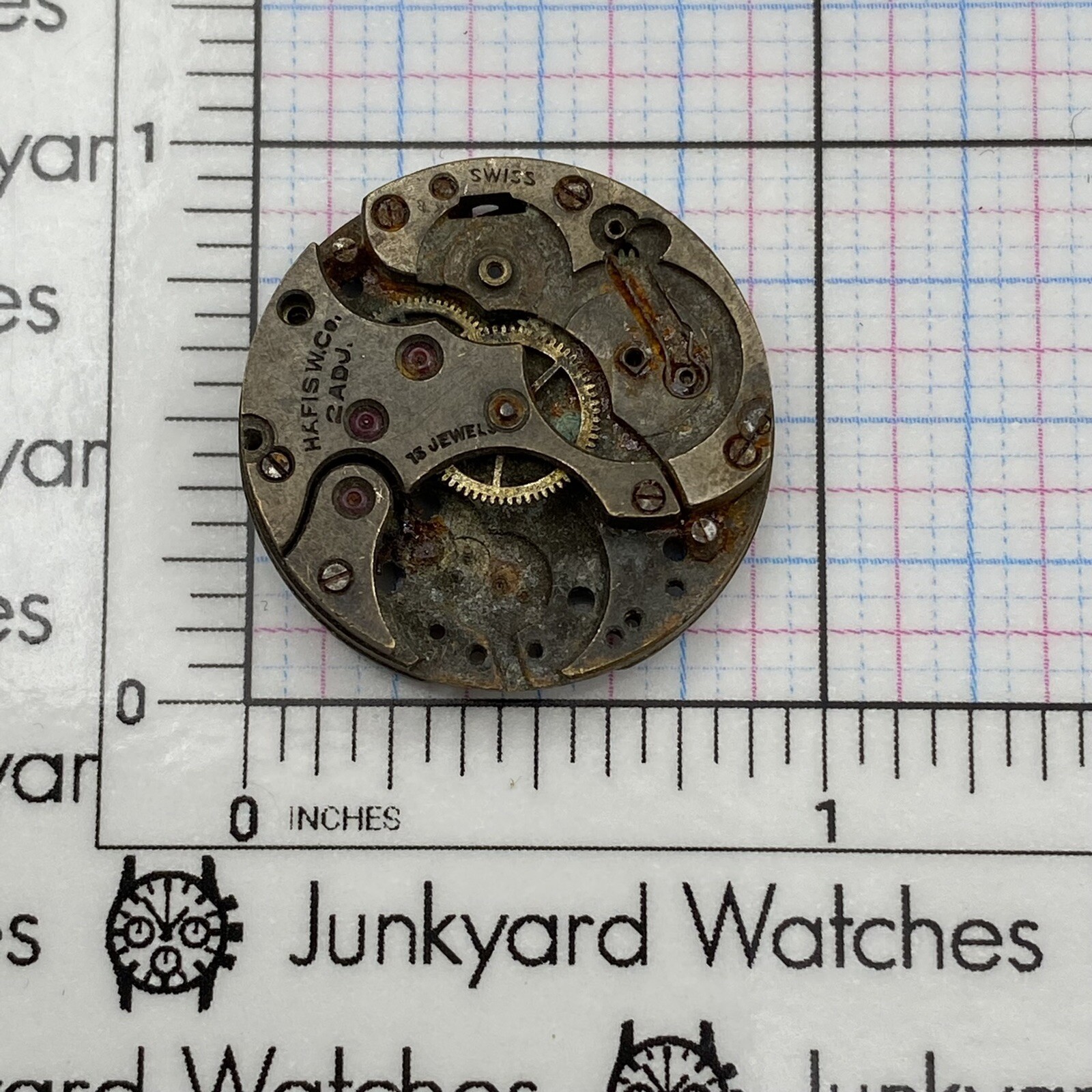 Vintage Hafis Watch Movement Repairs Parts Watchmaker 15 Jewels Swiss ...