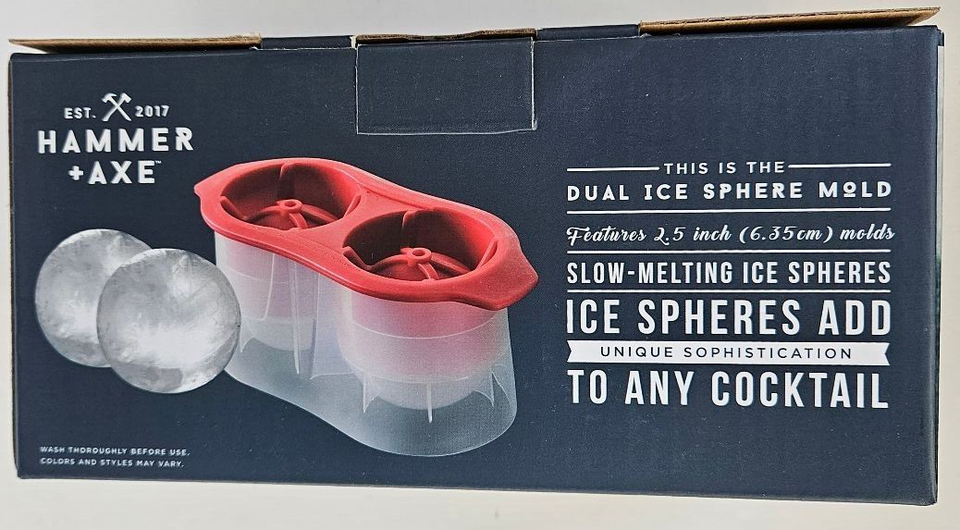 Hammer + Axe Dual Ice Sphere Mold "Slow Melting Ice Chills Drink ...