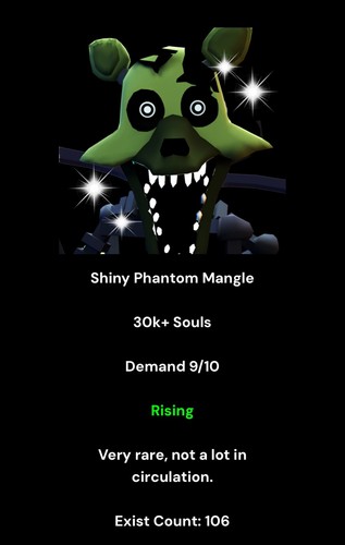 Five Nights TD | SHINY PHANTOM MANGLE WITH SHADOW ENCHANT | eBay