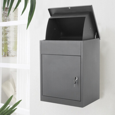 Lockable Parcel Delivery Drop Box Outdoor Secure Storage Letter Mail ...