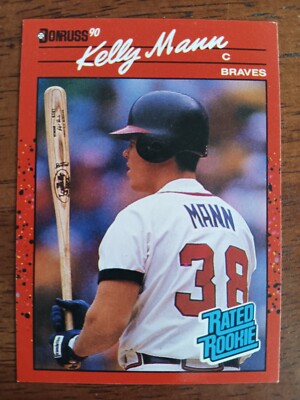 KELLY MANN ATLANTA BRAVES "RATED ROOKIE" 1990 DONRUSS BASEBALL CARD #46 ...
