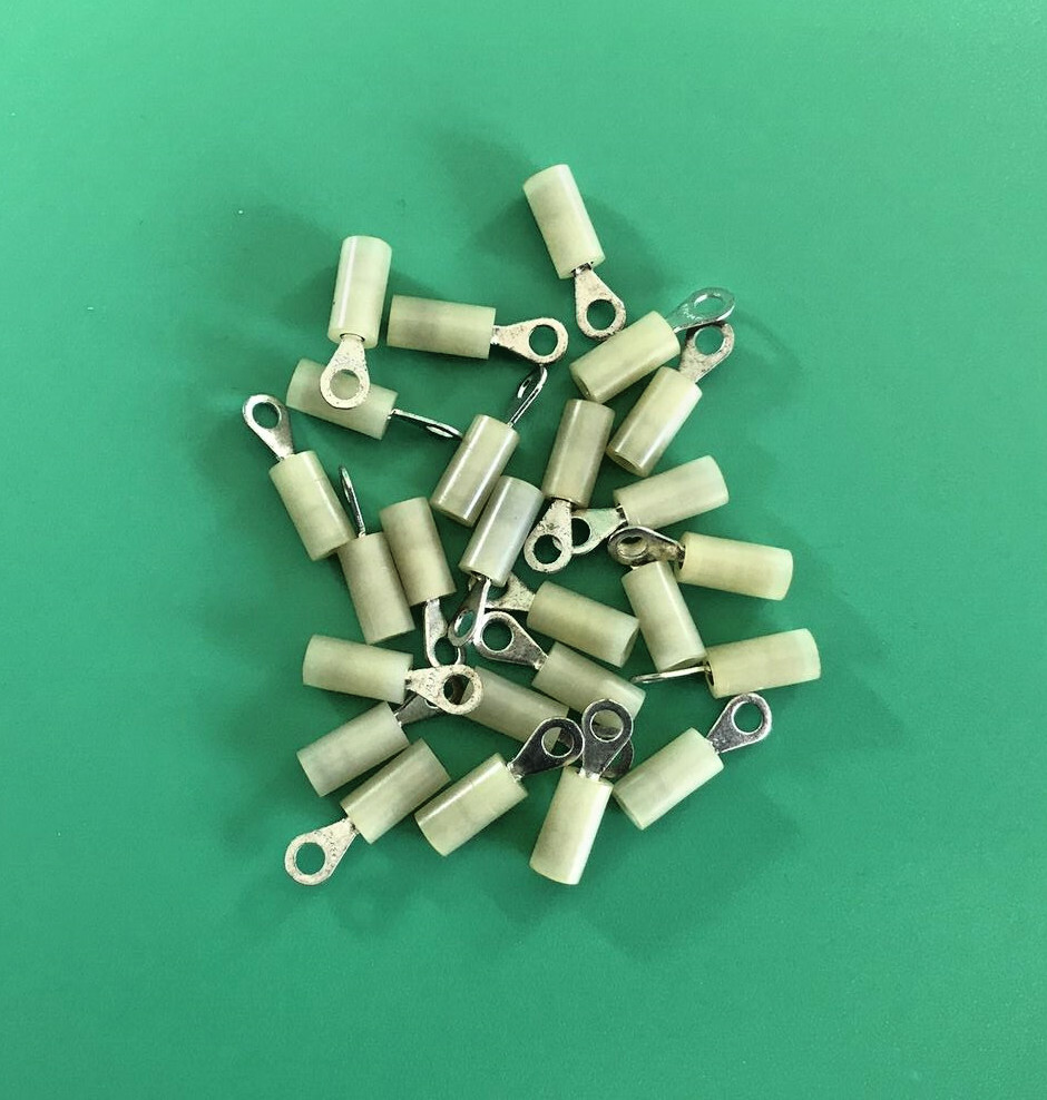 LOT OF 25 SAE MS25036-144 TERMINAL LUG CRIMP RING TYPE 24-26 AWG WHITE ...