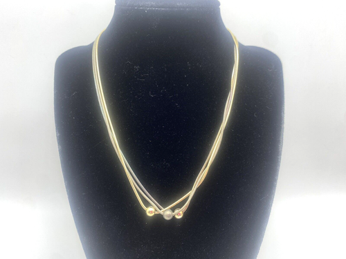 3 Strand Mixed Metal Snake Chain Necklace 18+" | eBay
