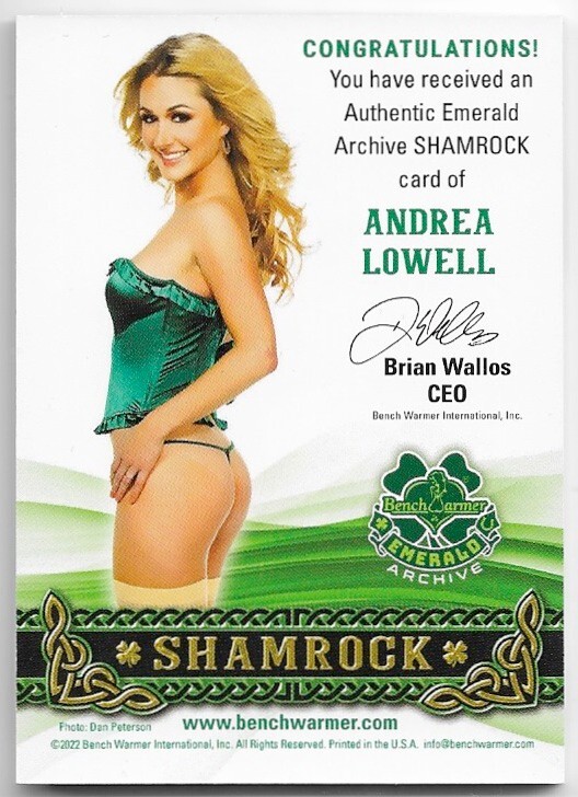 2024 BENCHWARMER EMERALD ARCHIVE ANDREA LOWELL COPPER FOIL SHAMROCK CARD /4 1/4 | eBay